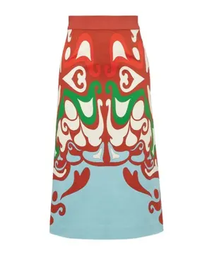 La DoubleJ Baia Printed Cotton-blend Midi Skirt - Multi-color