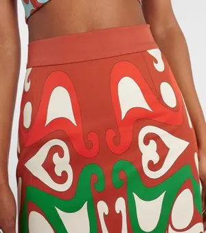 La DoubleJ Baia Printed Cotton-blend Midi Skirt