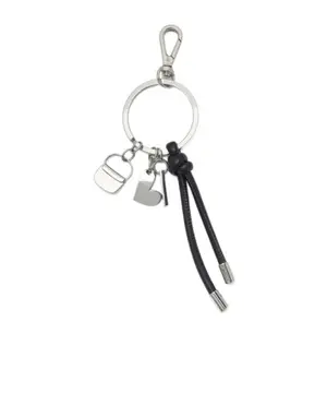 DIESEL® Charm Keychain Bag Accessory - Silver/black