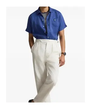 Polo Ralph Lauren Embroidered Pocket Linen Shirt - Blue