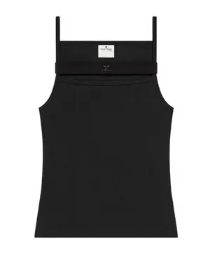 COURREGES Courrèges Ribbed Strap Tank Top