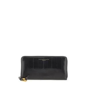 GIANNI CHIARINI Eel Zip-around Wallet - Black
