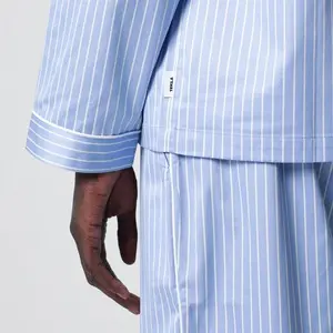 TEKLA Striped Long-sleeve Pajama Shirt