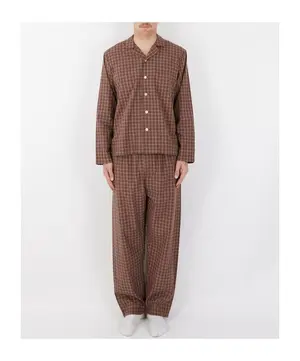 TEKLA Long-sleeved Plaid Pajamas