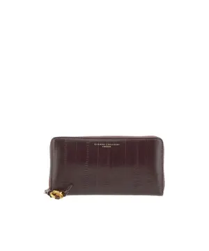 GIANNI CHIARINI Eel Zip-around Wallet - Wine Red