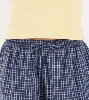 TEKLA Plaid Pajama Pants With Drawstring Waist