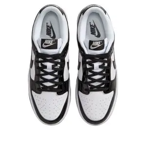 Nike Dunk Low 'panda Patent' Sneakers - White/black/metallic Silver