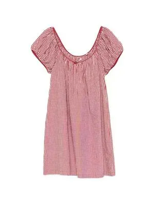 DÔEN Julia Gingham-print Mini Dress - Red