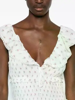 DÔEN Sorina Floral-print Midi Dress - White