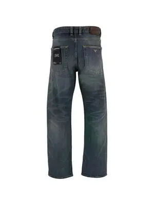 Emporio Armani Whiskering-effect Jeans - Blue