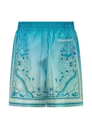 Casablanca Silk Egyptian Print Shorts