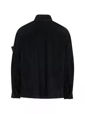 Stone Island Logo-patch Corduroy Overshirt - Black