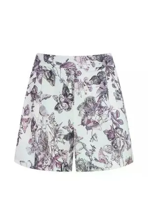 L'Agence Sylie Butterfly-print Shorts - White