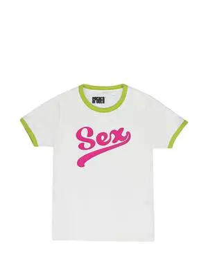 SP5DER Logo-print Ringer-detail T-shirt - White