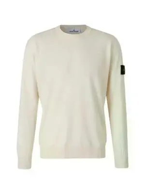 Stone Island Logo-patch Wool Sweater - Neutrals