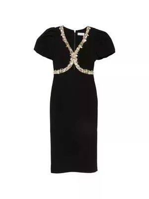 Rebecca Vallance Alexandrite Crystal-embellishment Midi Dress - Black