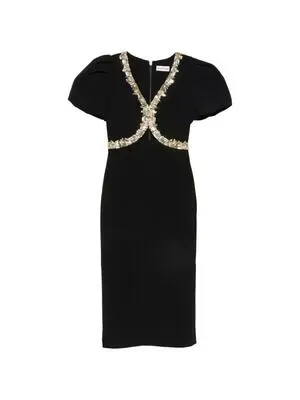 Rebecca Vallance Alexandrite Crystal-embellishment Midi Dress - Black