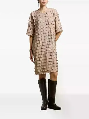 Peserico Laser-cut Tiered Mini Dress