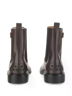 TOD'S Elasticated Leather Ankle Boots - Brown