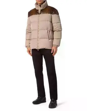 BILLIONAIRE Nylon Down-jacket With Python Inserts
