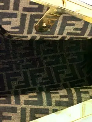 Fendi Leather Medium Clutch Bag - Black