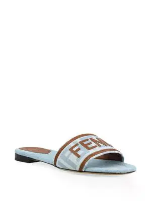 Fendi Sunshine Ff Motif Logo Patch Sandals