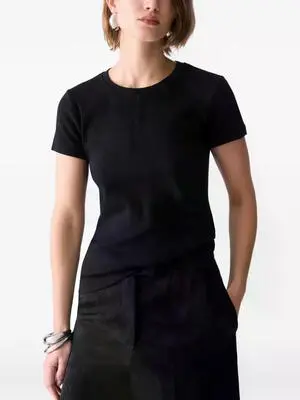 Liu Jo Ribbed T-shirt With Logo Patch