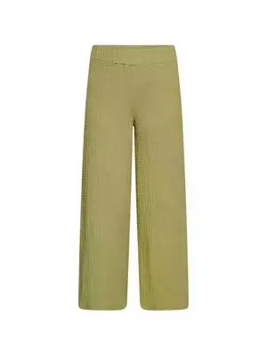 BETTY BARCLAY Seersucker-texture Wide-leg Trousers - Green