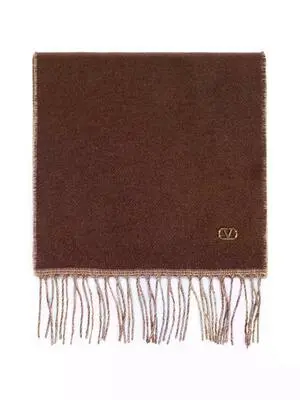 Valentino Garavani Vlogo Signature Fringed Scarf - Brown