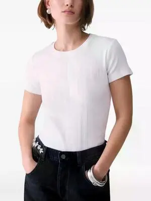 Liu Jo Ribbed T-shirt With Logo Patch