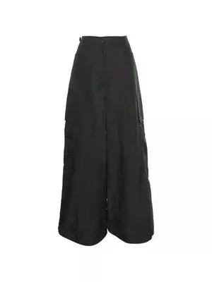 Palm Angels Wide-leg Cargo Pants - Black