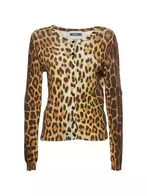 Moschino Leopard-print Cardigan - Brown