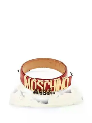 Moschino Logo-plaque Leather Belt
