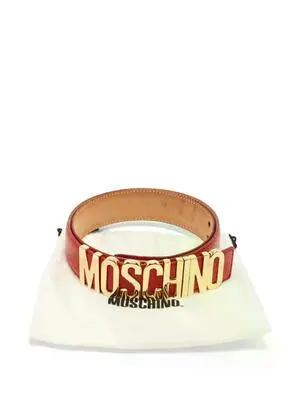 Moschino Plaque Leather Belt