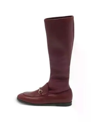 Gucci Jordaan Leather Ankle Boots - Red