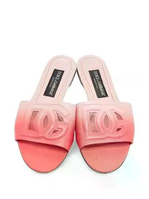 Dolce & Gabbana Logo Leather Slides