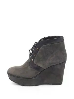 TOD'S Lace-up Wedge Boots - Green
