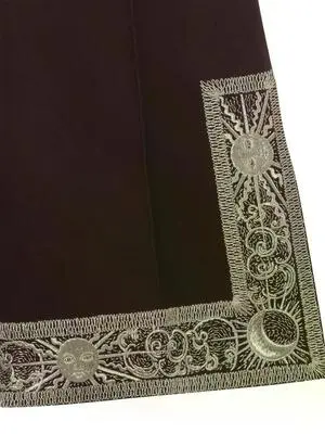 Burberry Cropped Embroidered Wool Silk Flared Trousers