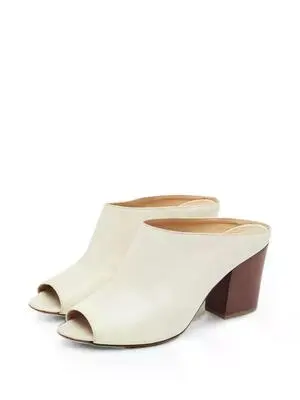 SERGIO ROSSI Leather Heeled Mules