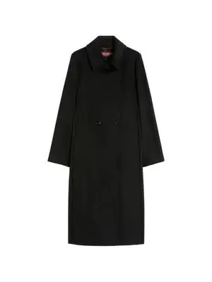 Max Mara Belted Wool Coat - Black