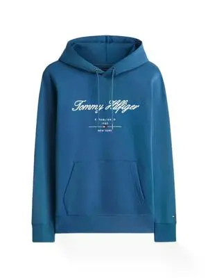 Tommy Hilfiger Logo-print Drawstring Hoodie - Blue