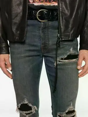 Amiri Ultrasuede Mx1 Distressed Slim-fit Jeans