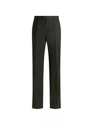 Etro Cool Wool Trousers With Crease Detail