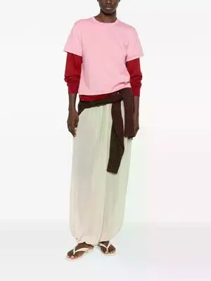Guest In Residence Layered Crew Neck Sweater - Pink