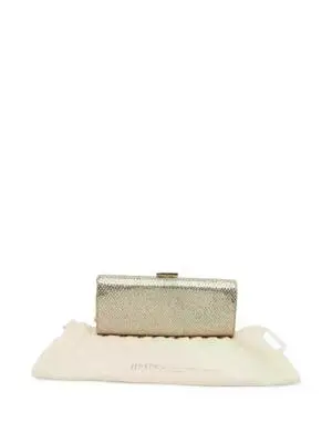 JIMMY CHOO Twill Tube Glitter Clutch Bag