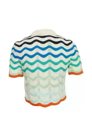 Casablanca Crochet Short-sleeve Top