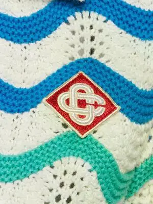 Casablanca Crochet Short-sleeve Top