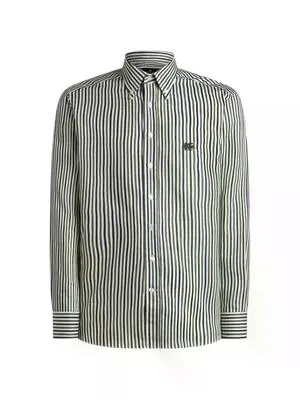 Etro Cotton Shirt With Vertical-stripe Pattern - Green