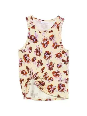 Rabanne Floral-pattern Ring-detail Top - Neutrals
