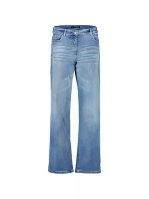 BETTY BARCLAY Faded-effect Crystal-embellished Jeans - Blue
